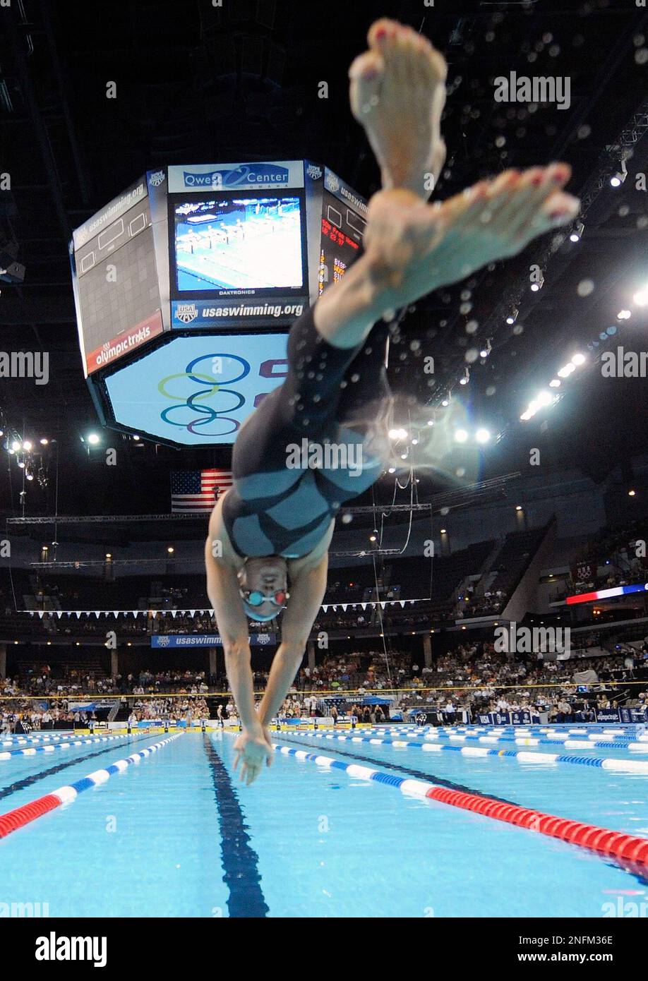 Dara Torres leaves the starting block in the women's 50-meter freestyle ...