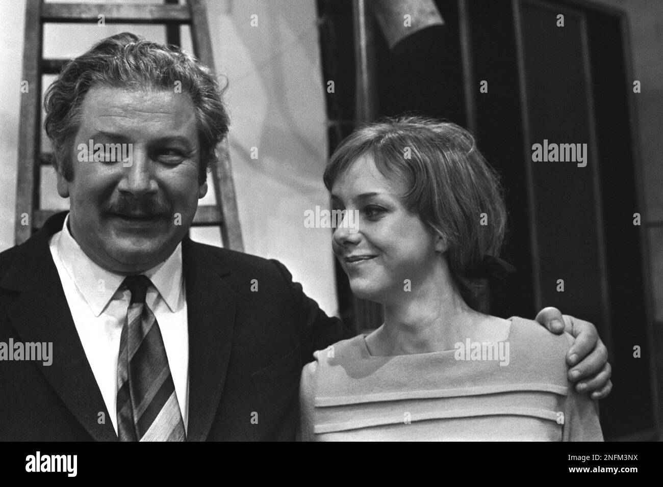 British actor Sir Peter Ustinov is seen with his daughter, Tamara ...