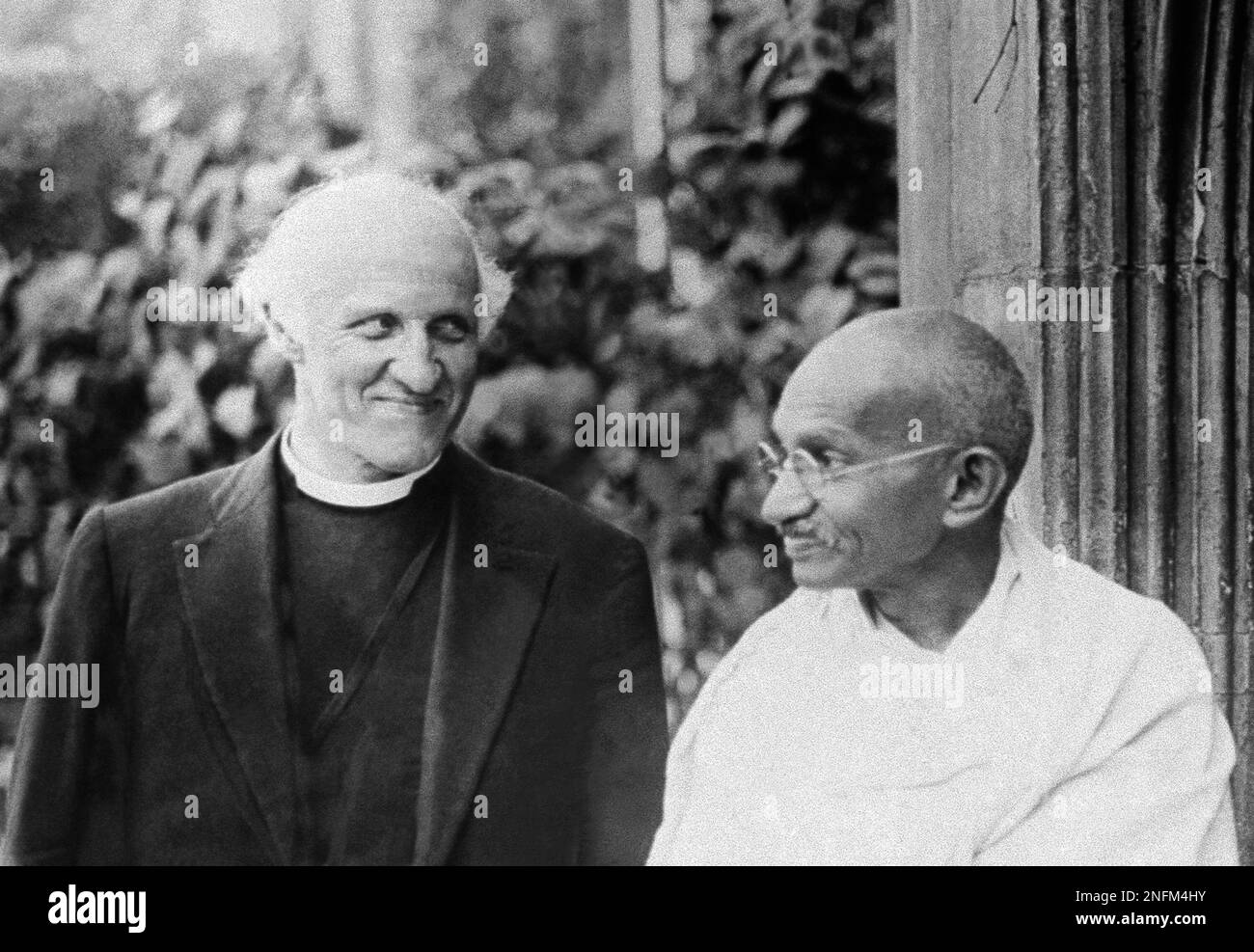 Mahatma Gandhi is shown in Canterbury with Dean Hewlett Johnson at Mira ...