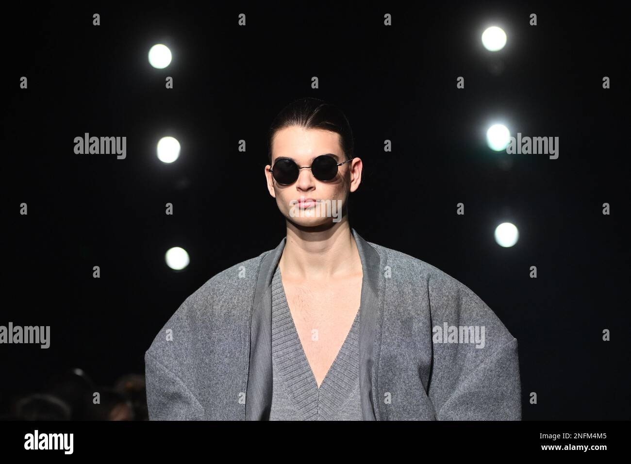 London, UK. 17 February 2023. Models on the catwalk during the Edward ...