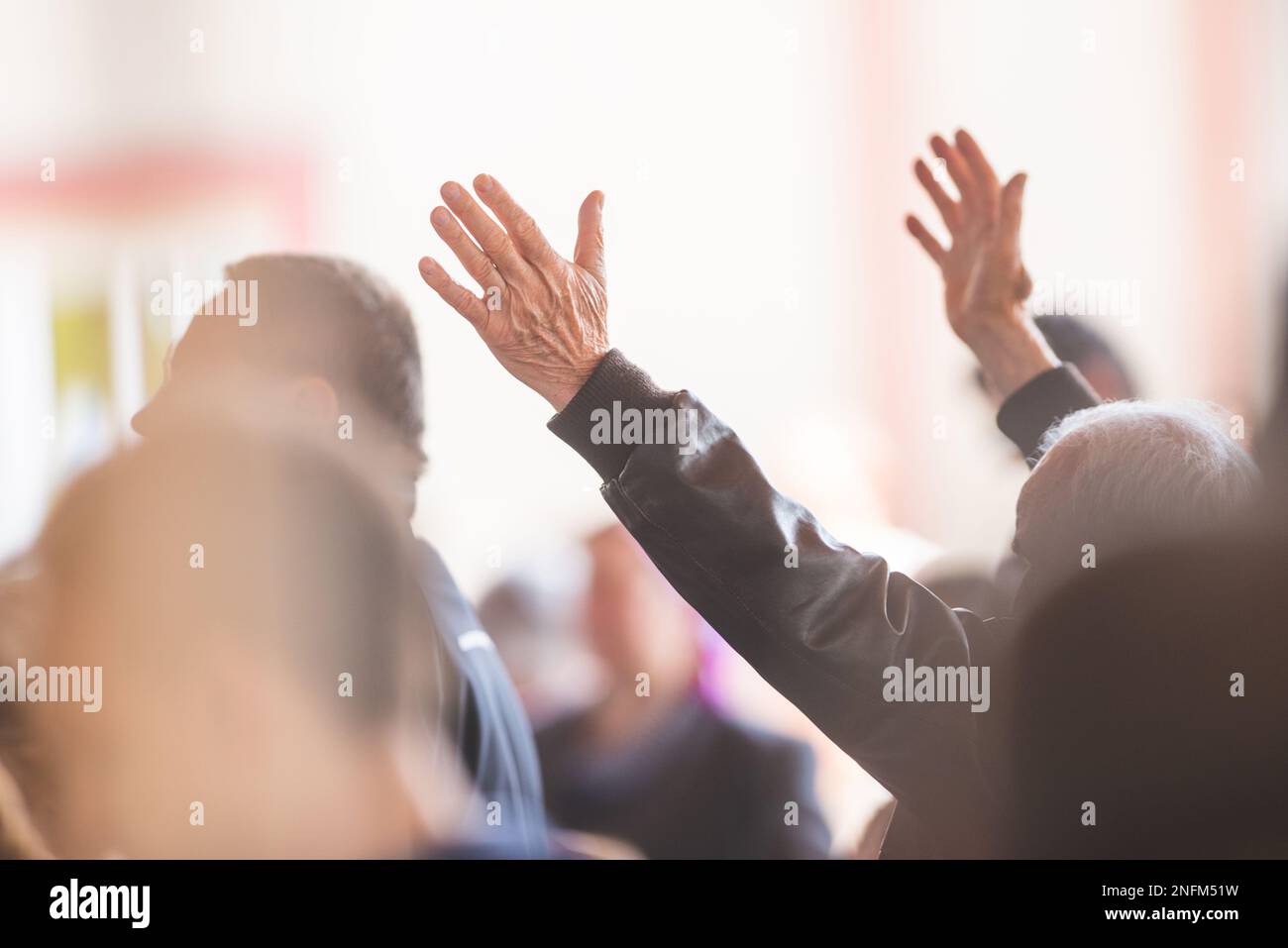 Hand rise silhouette hi-res stock photography and images - Alamy