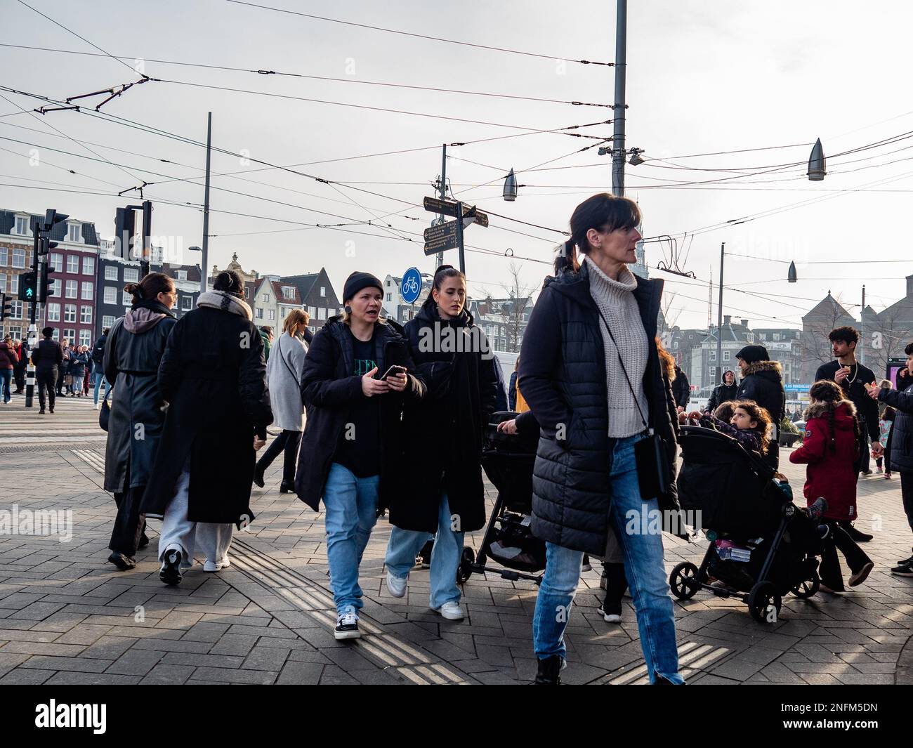 Amsterdam, Netherlands. 15th Feb, 2023. People are seen walking around ...