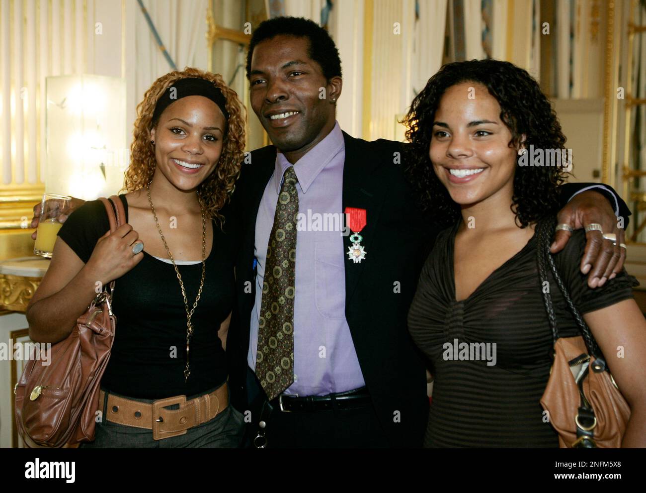 Ivory Coast actor Isaach de Bankole is seen with his daughters Shade ...