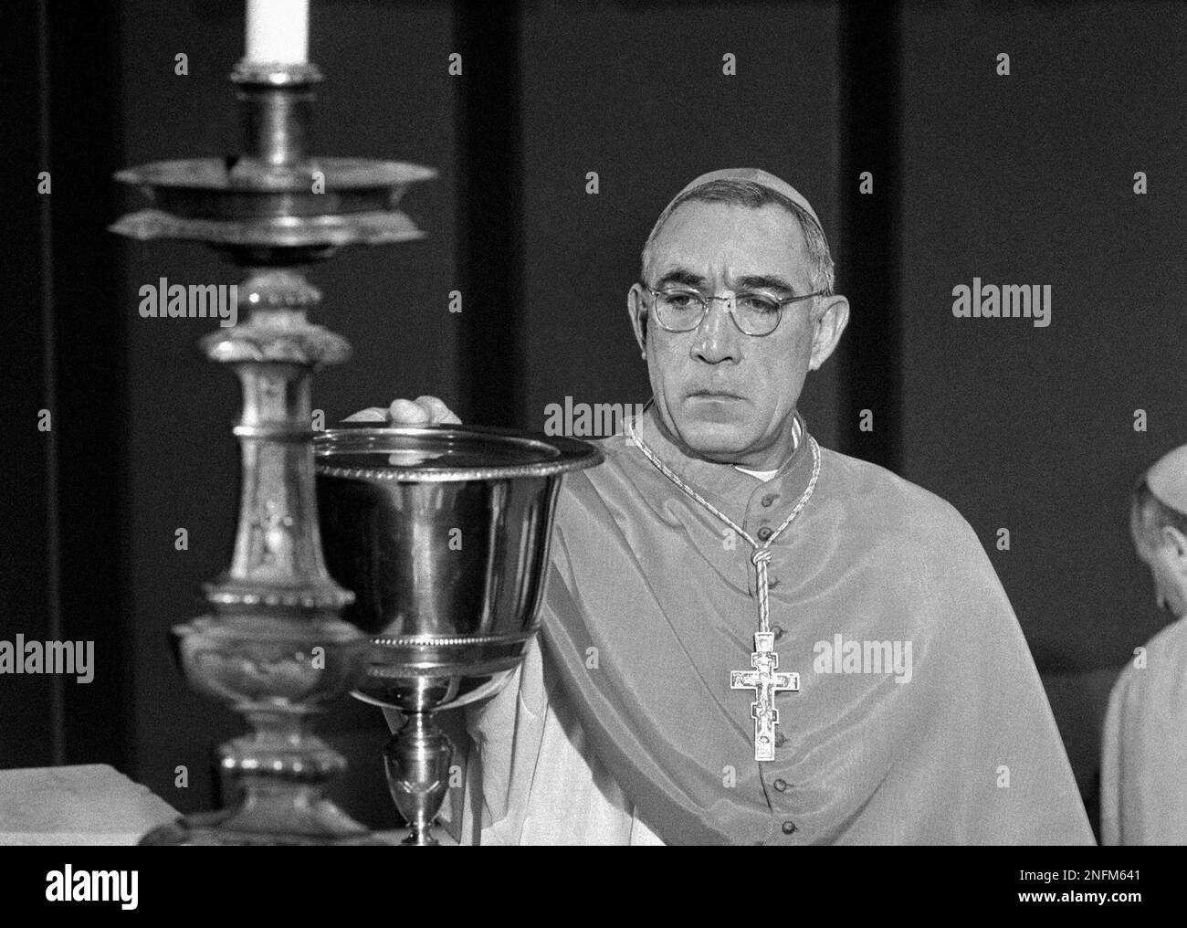 American actor Anthony Quinn, playing the part of a Russian Cardinal in ...