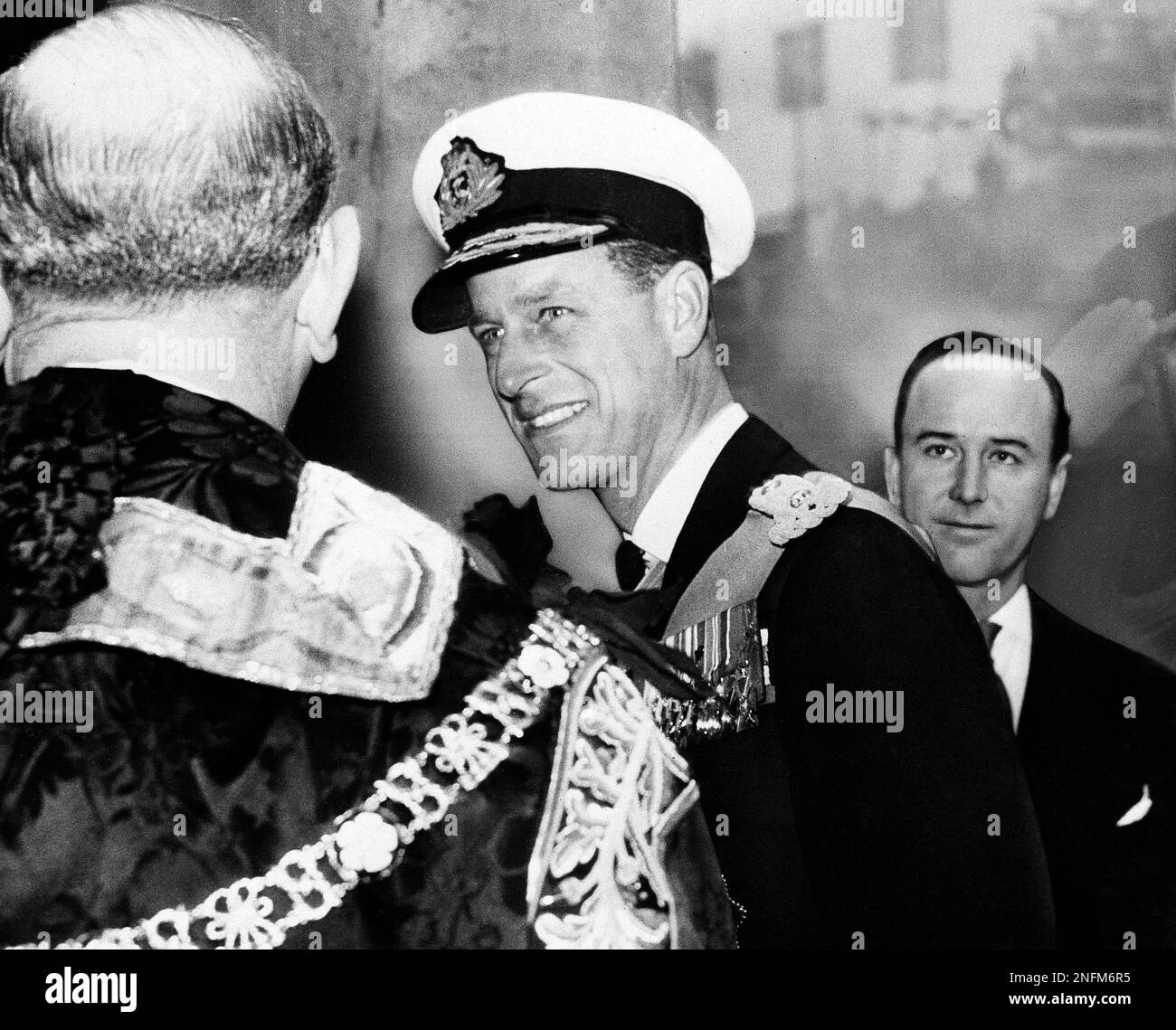 The Duke of Edinburgh, Prince Philip on his return from a 35,000-mile ...