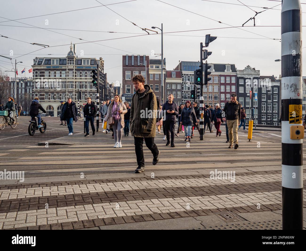 Amsterdam, Netherlands. 15th Feb, 2023. People are seen passing by a ...