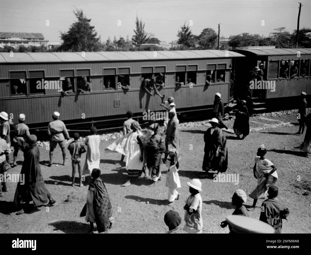 French Senegalese native troops are seen boarding a troop train at ...