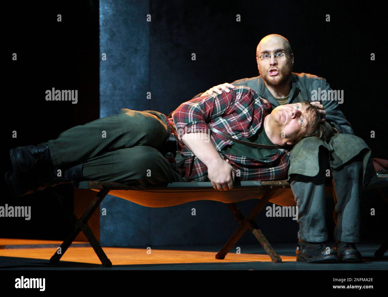 Ben Heppner, front, plays Siegfried as Ulrich Burkhard is Mime in ...