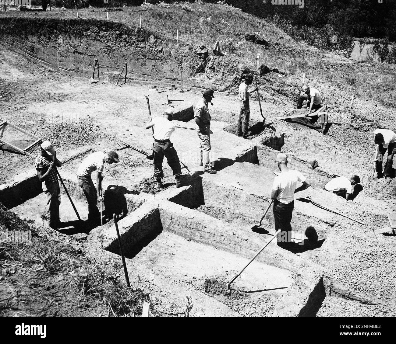 This is a view of an archaeological dig in the Angostura Reservoir ...