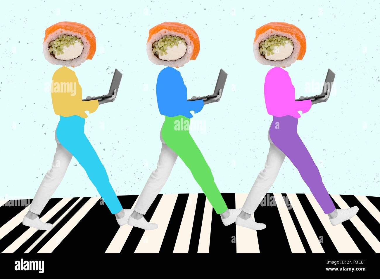 Photo of advertisement poster people headless sushi roll philadelphia ...