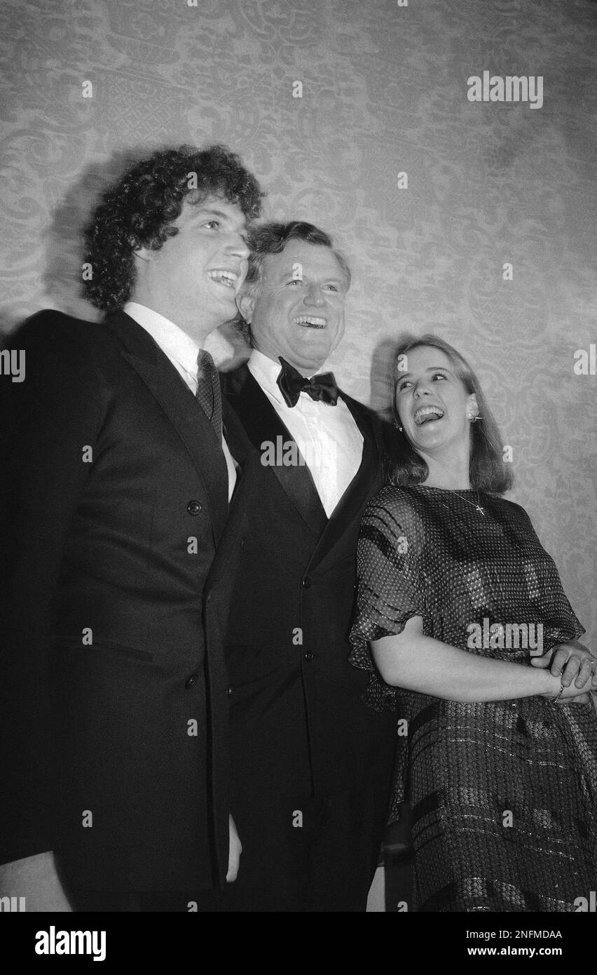 U.S. Sen. Edward M. Kennedy, D-Mass., is flanked by his son, Ted ...