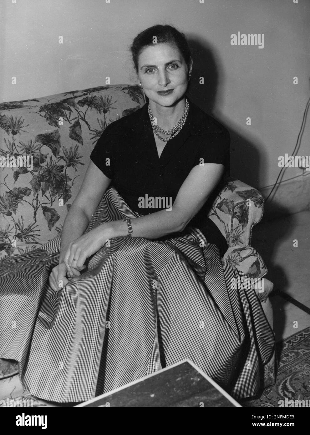 The English-Lebanese wife of President Camille Chamoun, Zalfa, sits on ...