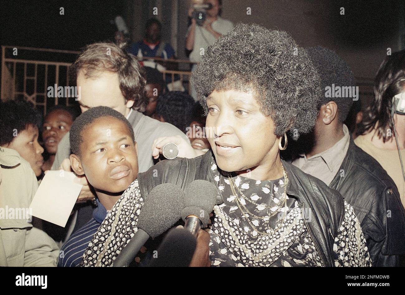 Winnie Mandela, right, wife of jailed African National Congress leader ...