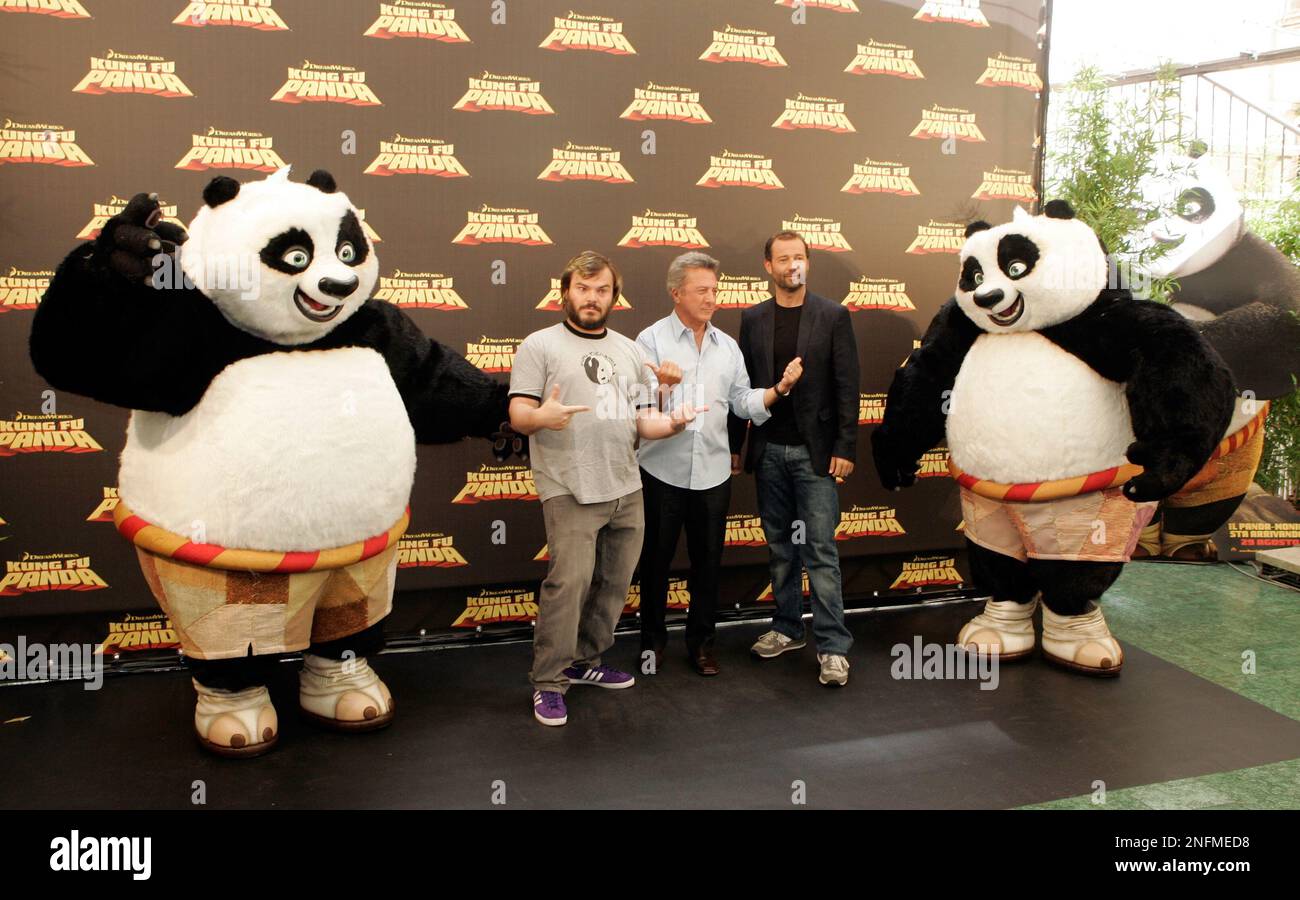 Actor Dustin Hoffman, center, the voice for the character Shifu in the ...
