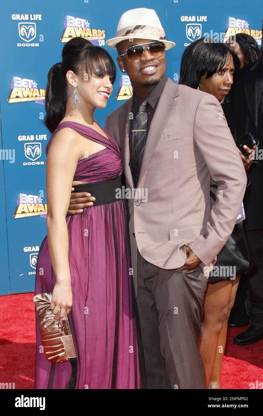 Ne-Yo and guest arrive at the BET Awards on Tuesday June 24, 2008 in ...