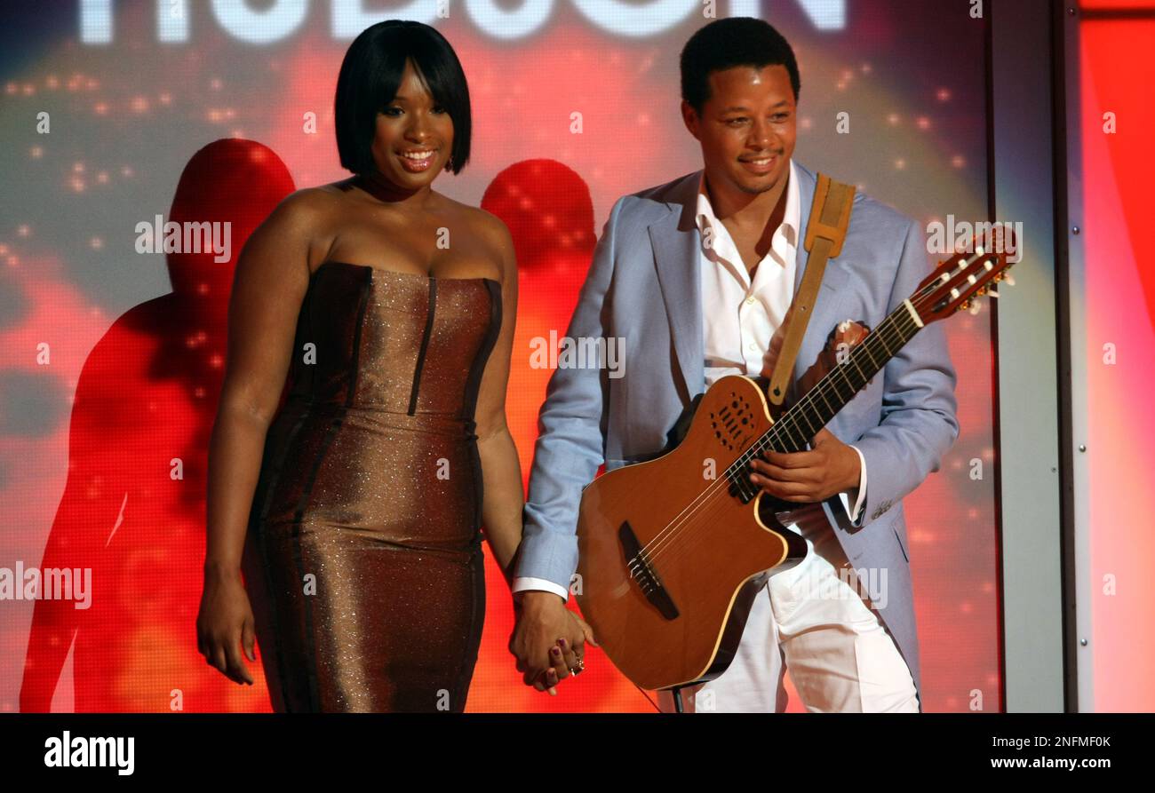 Jennifer Hudson and Terrence Howard on stage at the BET Awards on ...