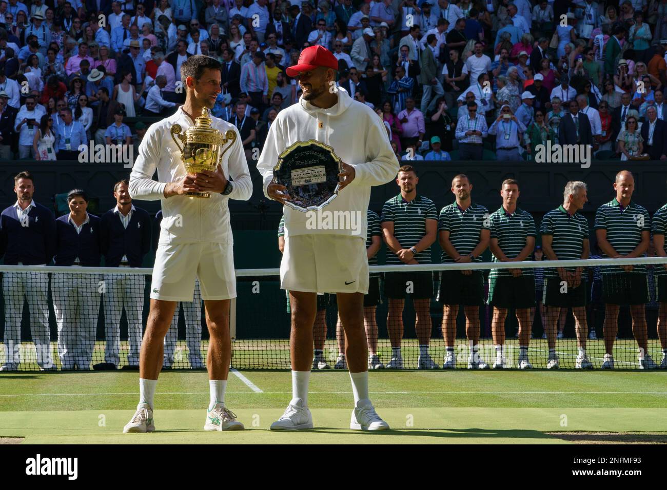 MenÕs Singles Champion Novak Djokovic with his winners trophy and ...