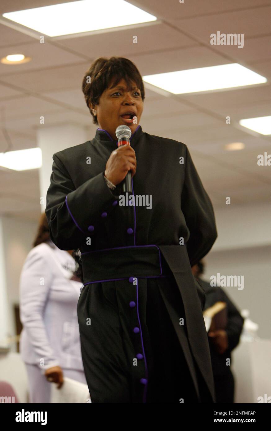 Jolinda Wade, mother of Miami Heat guard Dwyane Wade, is seen attending ...