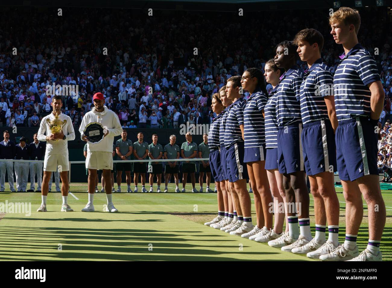 MenÕs Singles Champion Novak Djokovic with his winners trophy and ...