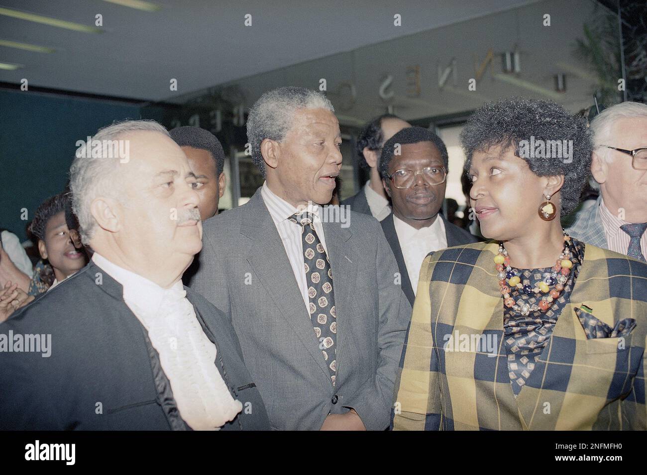Wife of African National Congress leader Winnie Mandela, right, and her ...