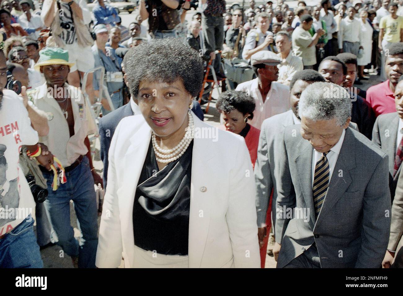 Winnie Mandela, left, wife of African National Congress leader Nelson ...