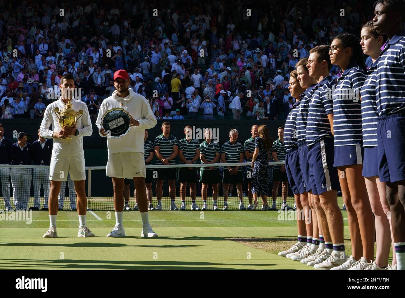MenÕs Singles Champion Novak Djokovic with his winners trophy and ...