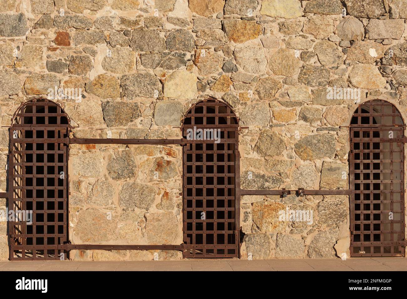 Cell in historic Yuma territorial prison, Arizona state historic park ...