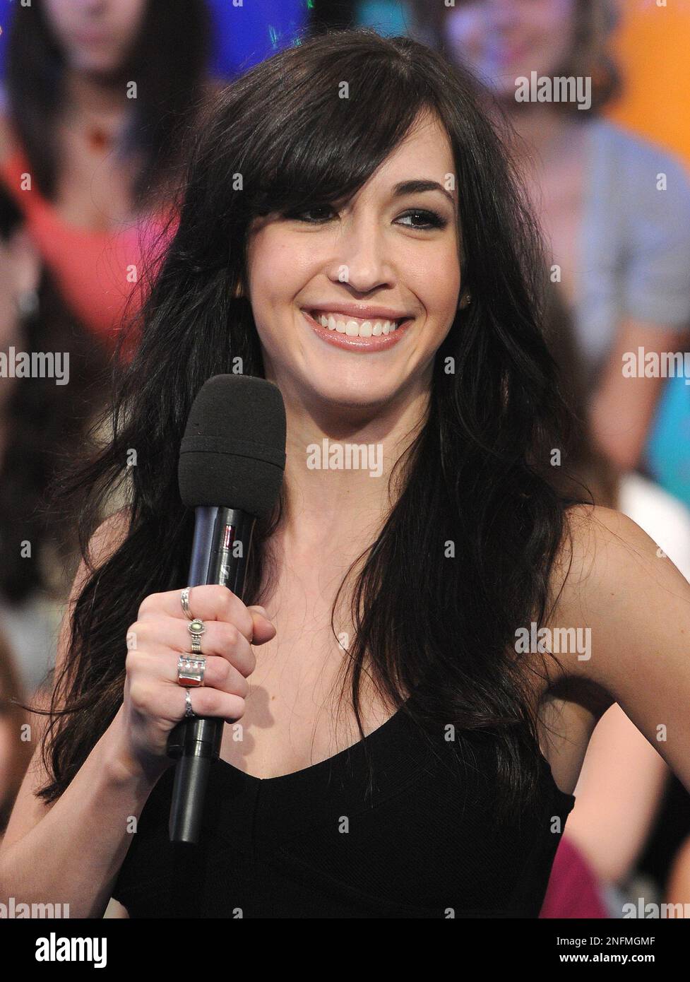 Singer Kate Voegele makes an appearance at MTV Studio's in Times Square ...