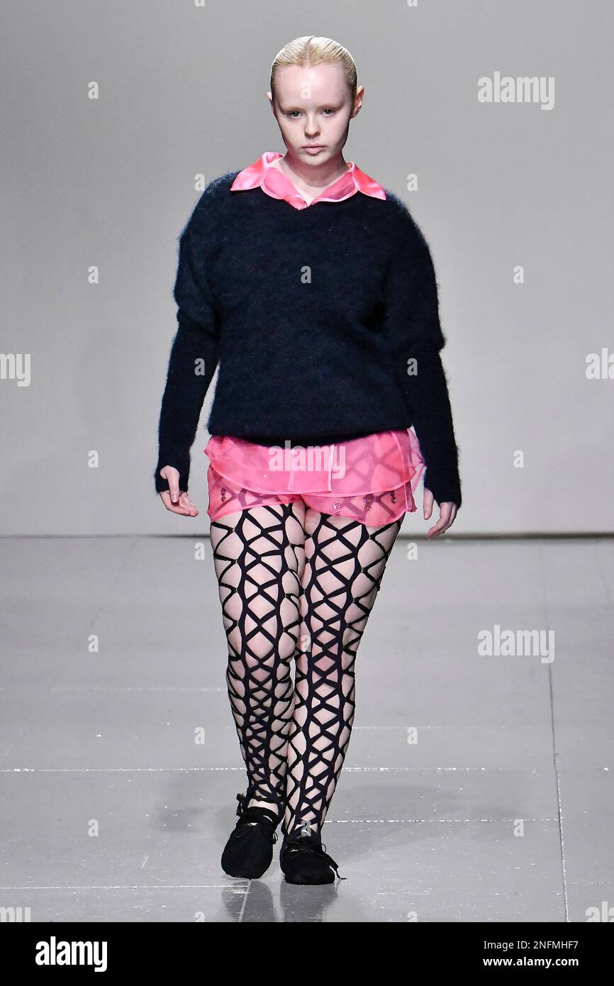 London, UK. 14th Feb, 2023. Models on the runway at the Sinead ODwyer ...