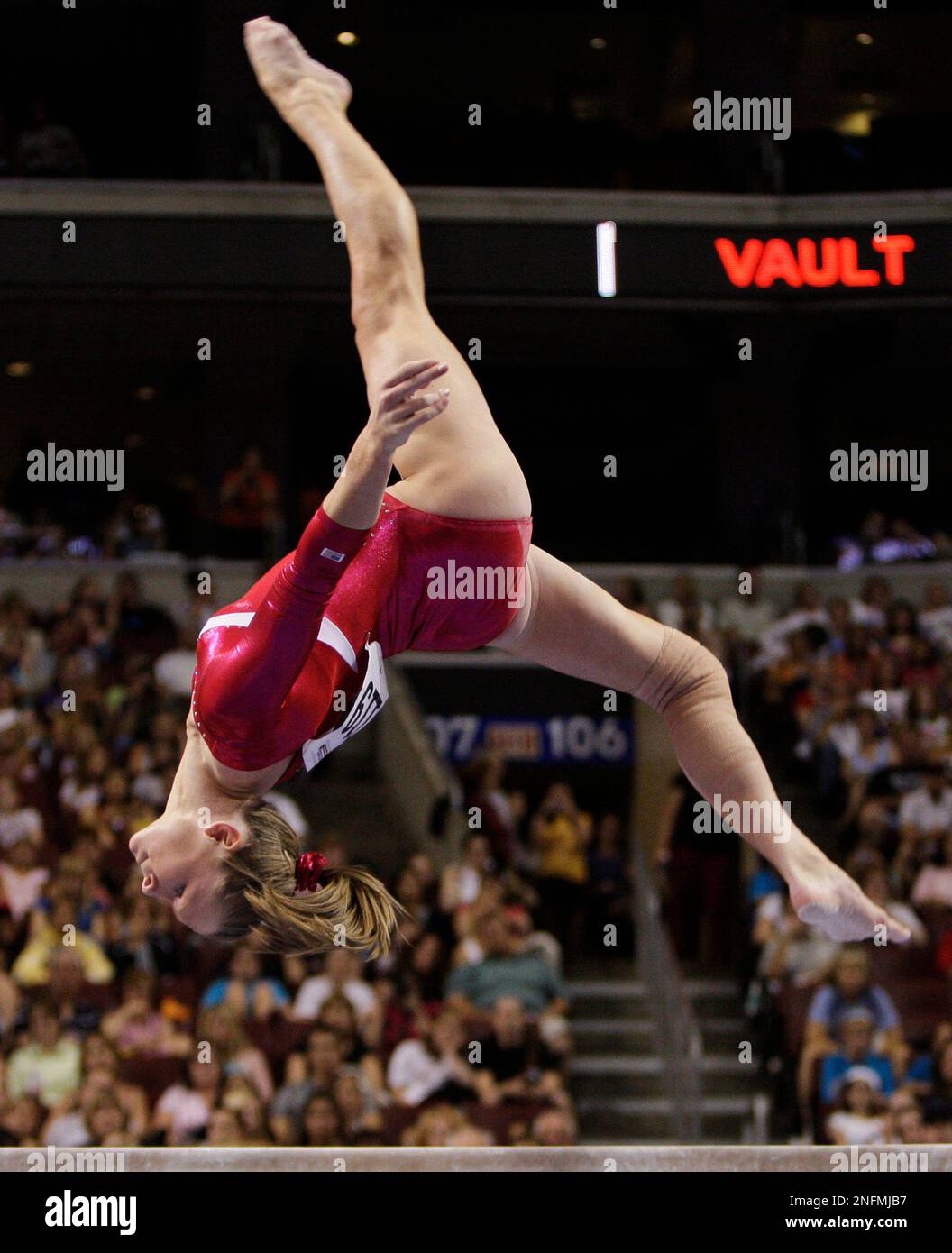 Bridget Sloan performs on the balance beam during the women's second ...