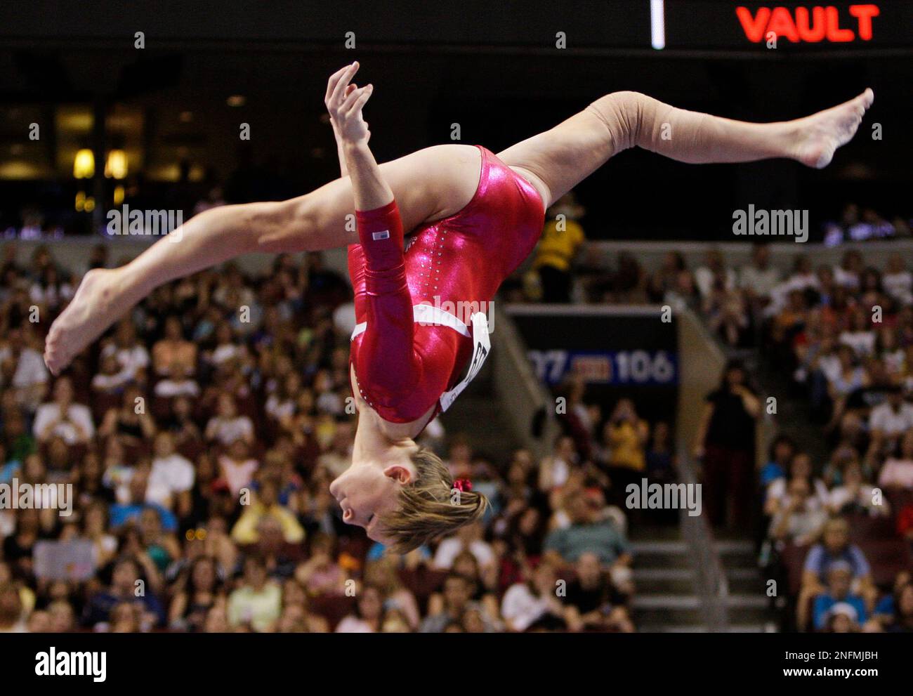 Bridget Sloan performs on the balance beam during the women's second ...