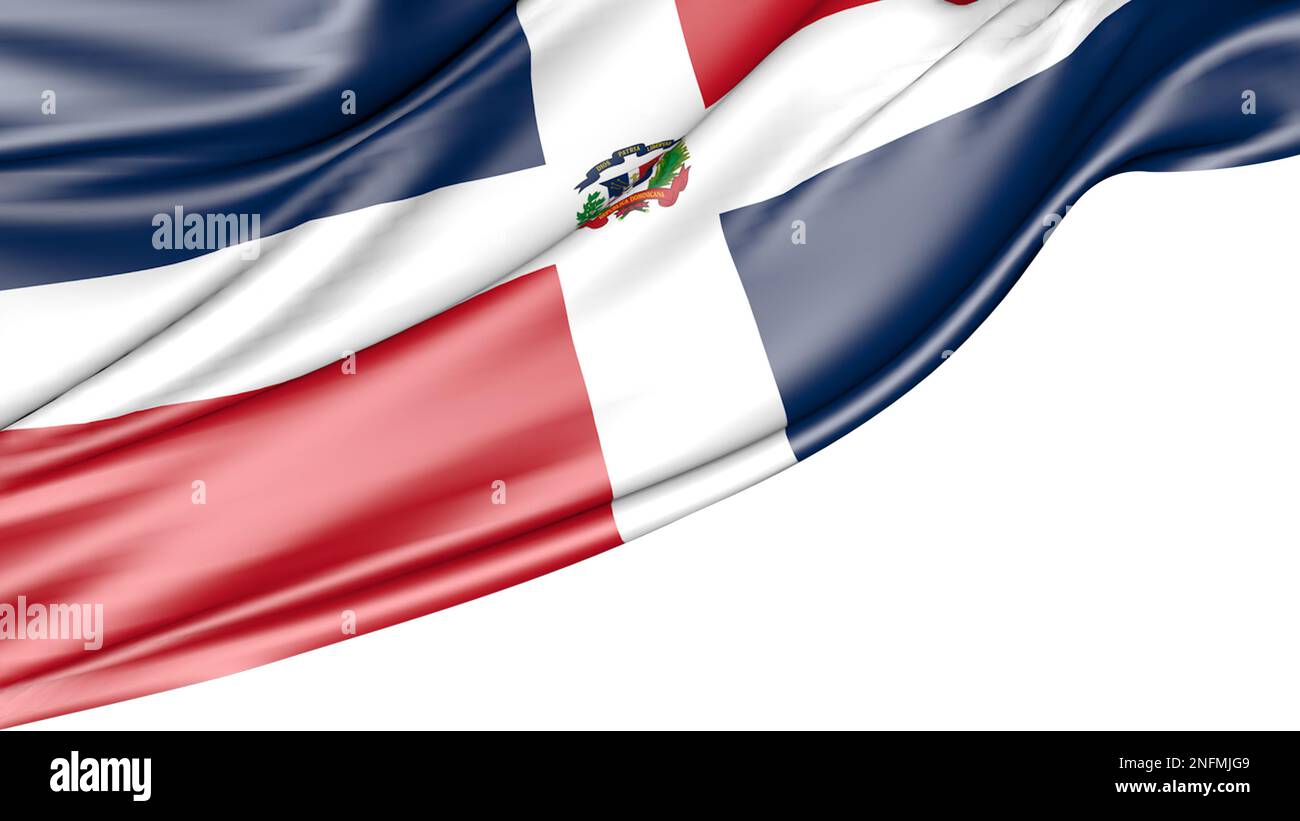 Dominican Flag Isolated on White Background, 3D Illustration Stock ...
