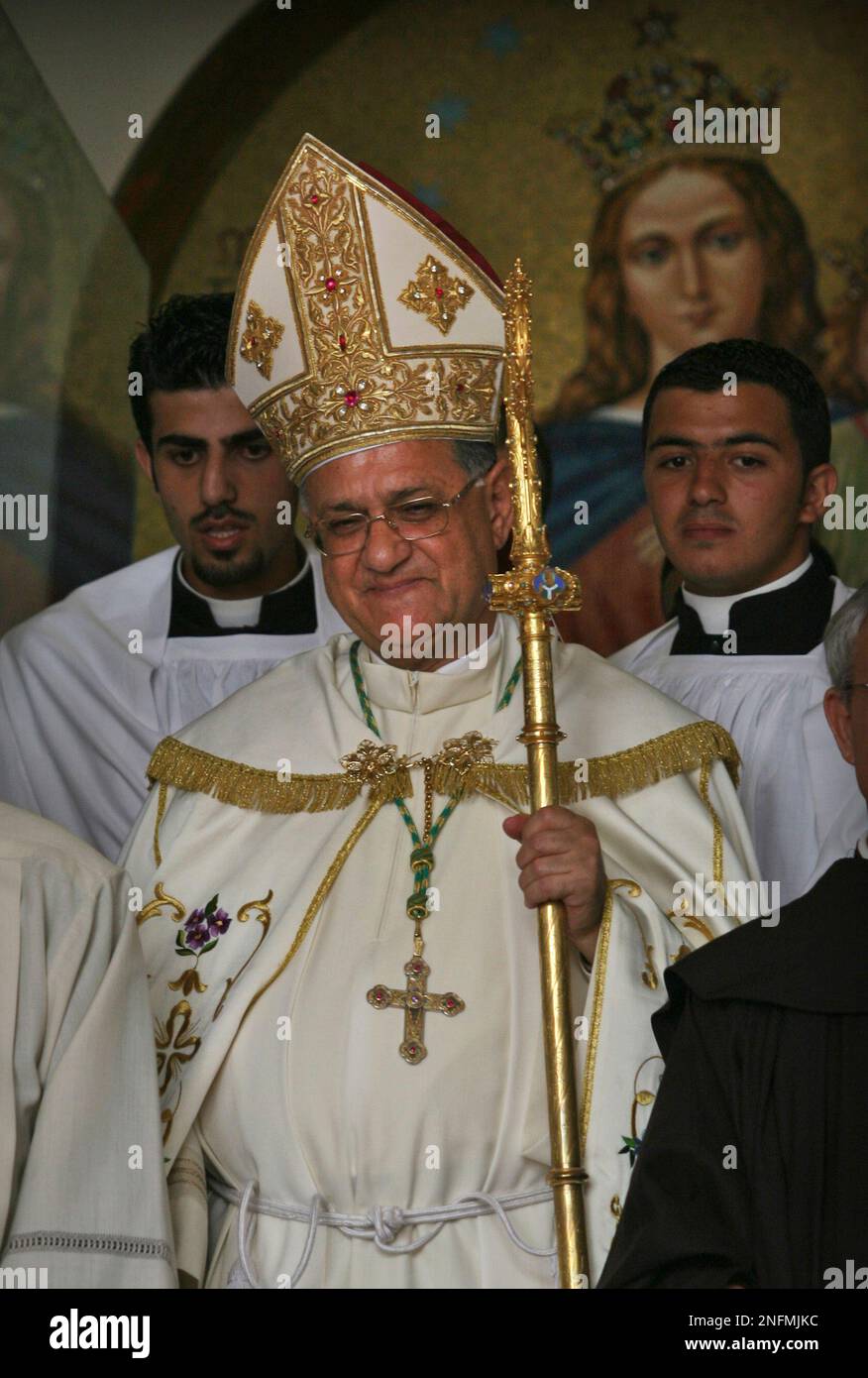 Newly appointed Latin Patriarch in Jerusalem Fouad Twal attends a ...