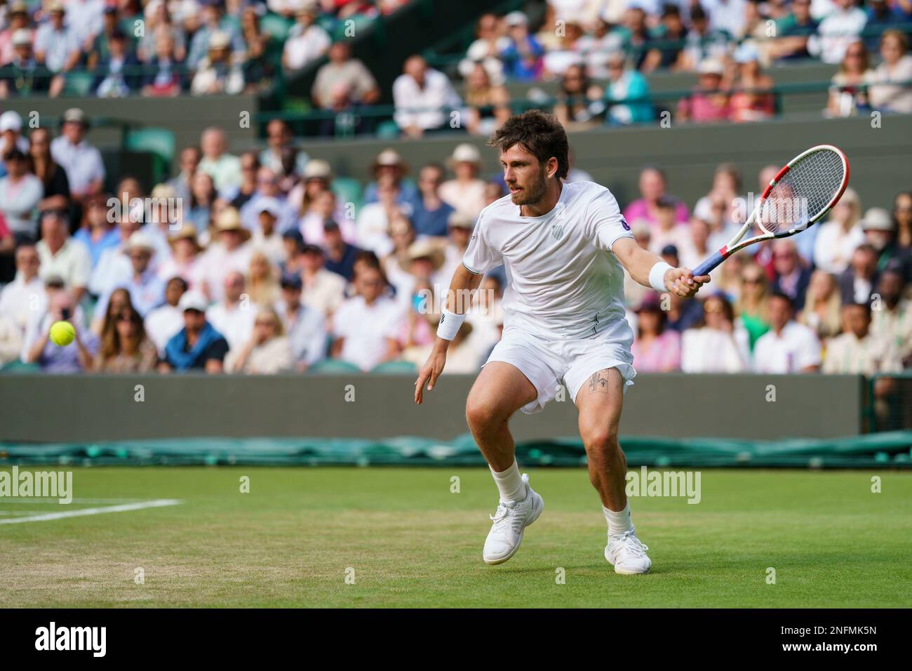 Cameron Norrie of GB in action on No.1 Court at The Championships 2022 ...