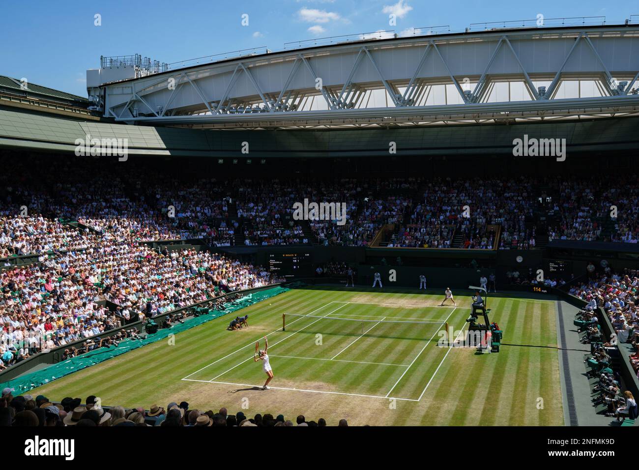 General view of Elena Rybakina defeating Ons Jabeur in the ladies ...