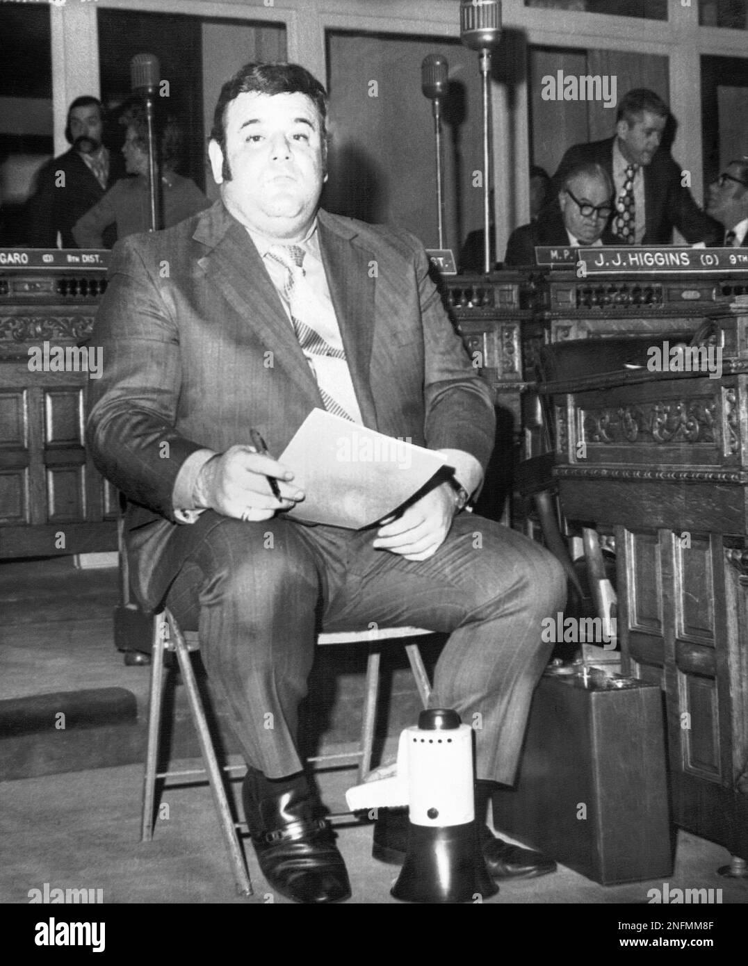 Independent Assemblyman Anthony Imperiale placed his own folding chair ...