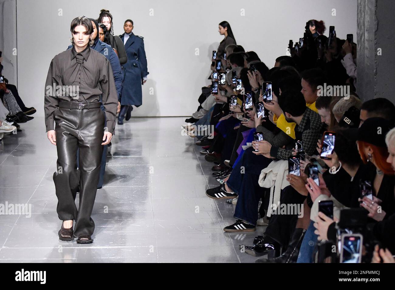London, UK. 14th Feb, 2023. Models on the runway at the Sinead ODwyer ...