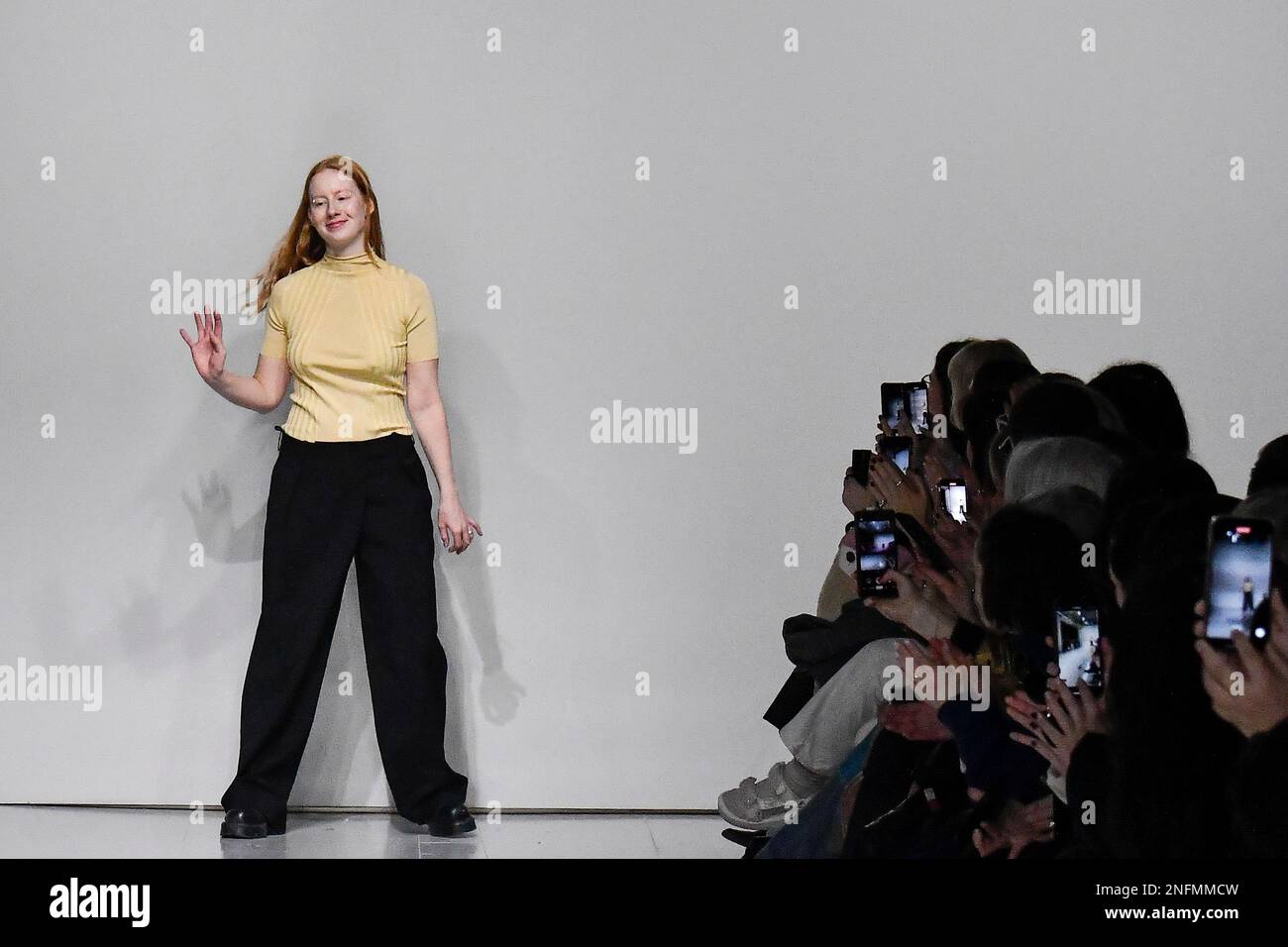 London, UK. 14th Feb, 2023. Models on the runway at the Sinead ODwyer ...