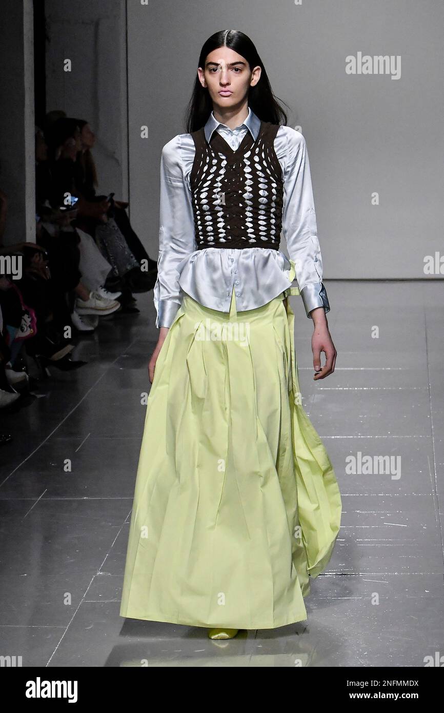 London, UK. 14th Feb, 2023. Models on the runway at the Sinead ODwyer ...