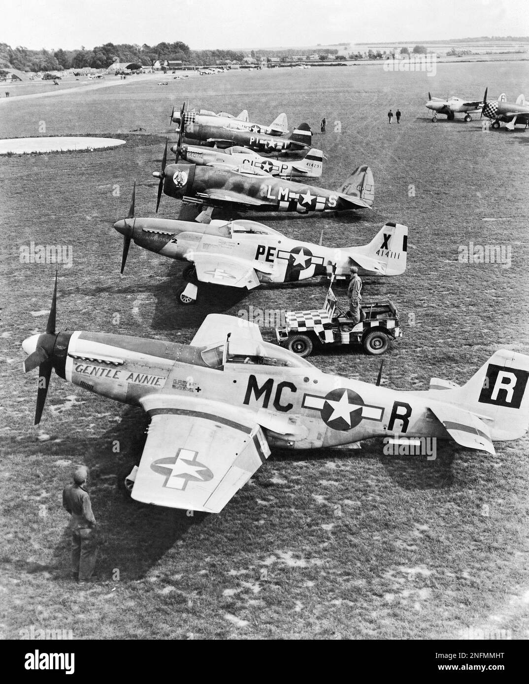 All three fighter types used by the U.S Army 8th force are seen in this ...