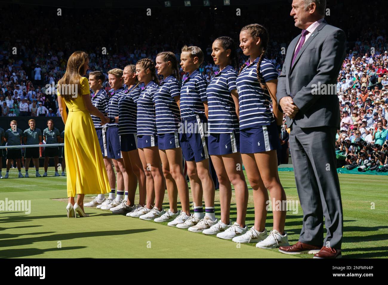 HRH Catherine, The Princess of Wales meets ball boys at Wimbledon ...