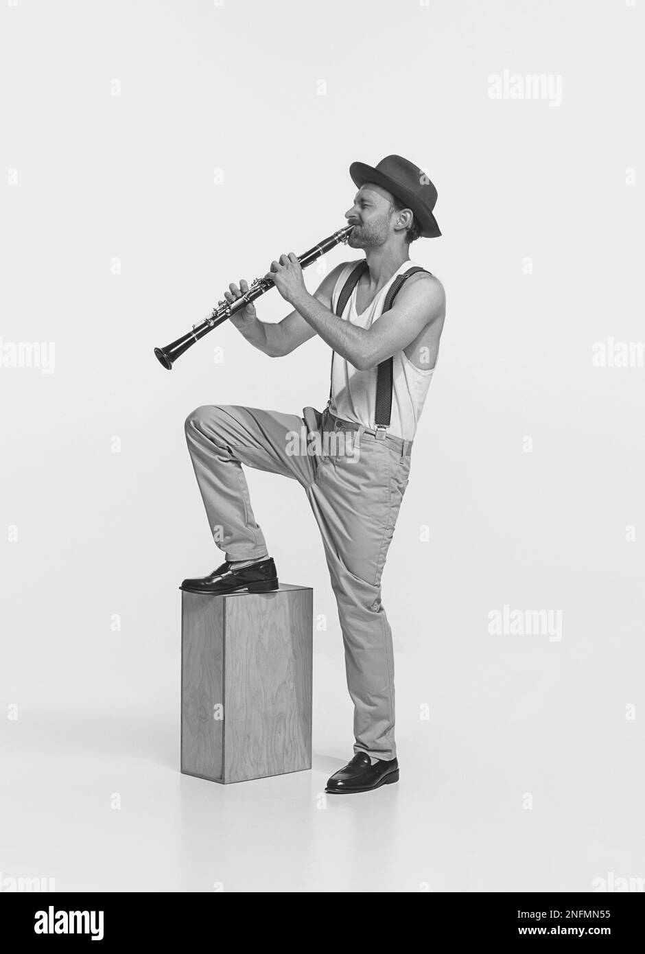 Male clarinet player Black and White Stock Photos & Images - Alamy