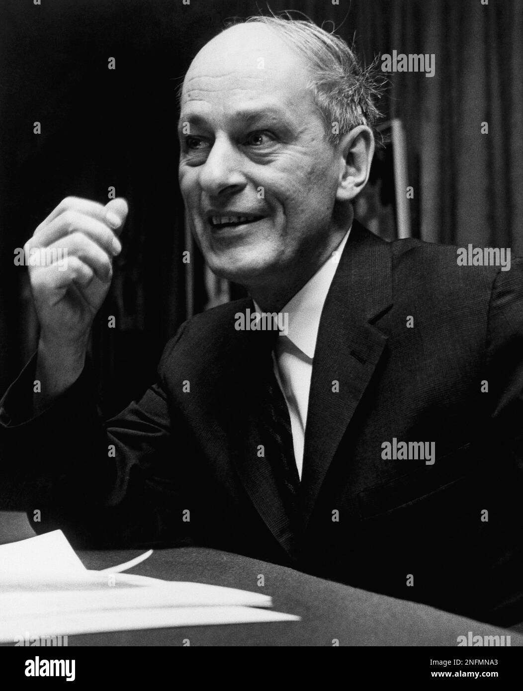 Rene Levesque French Canadian Leader, Feb. 1969. (AP Photo Stock Photo ...