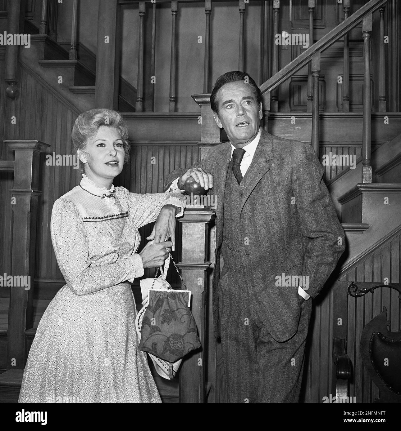 Actress Joanne Woodward and her co-star Henry Fonda are shown on the ...