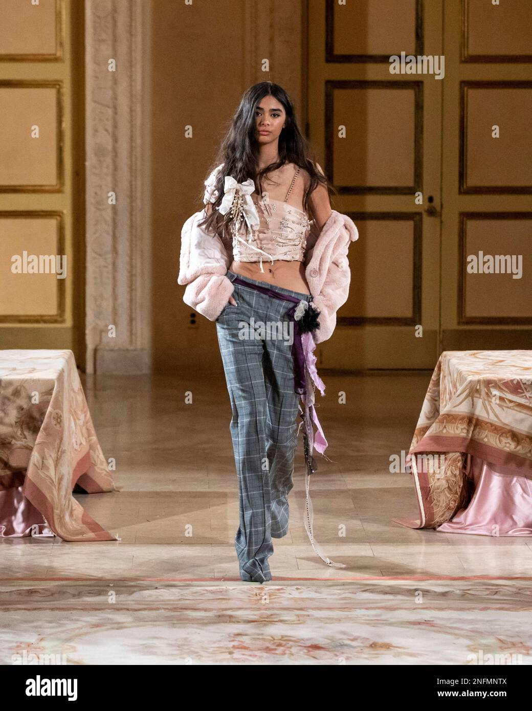 New York, US, February 14 2023, Models on the runway at the Love Shack ...