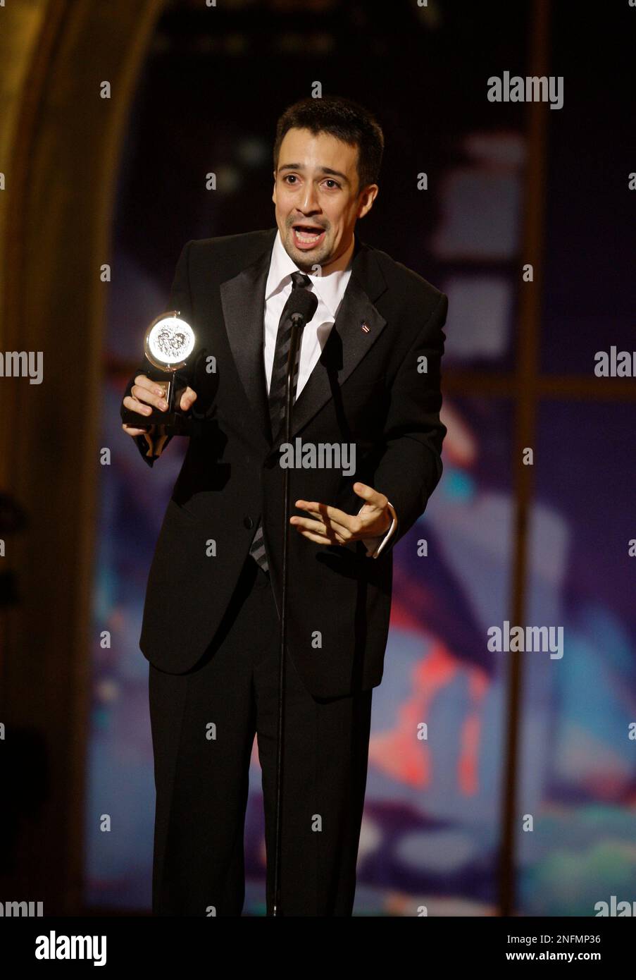 Lin-Manuel Miranda accepts the Best Original Score Tony for "In The ...