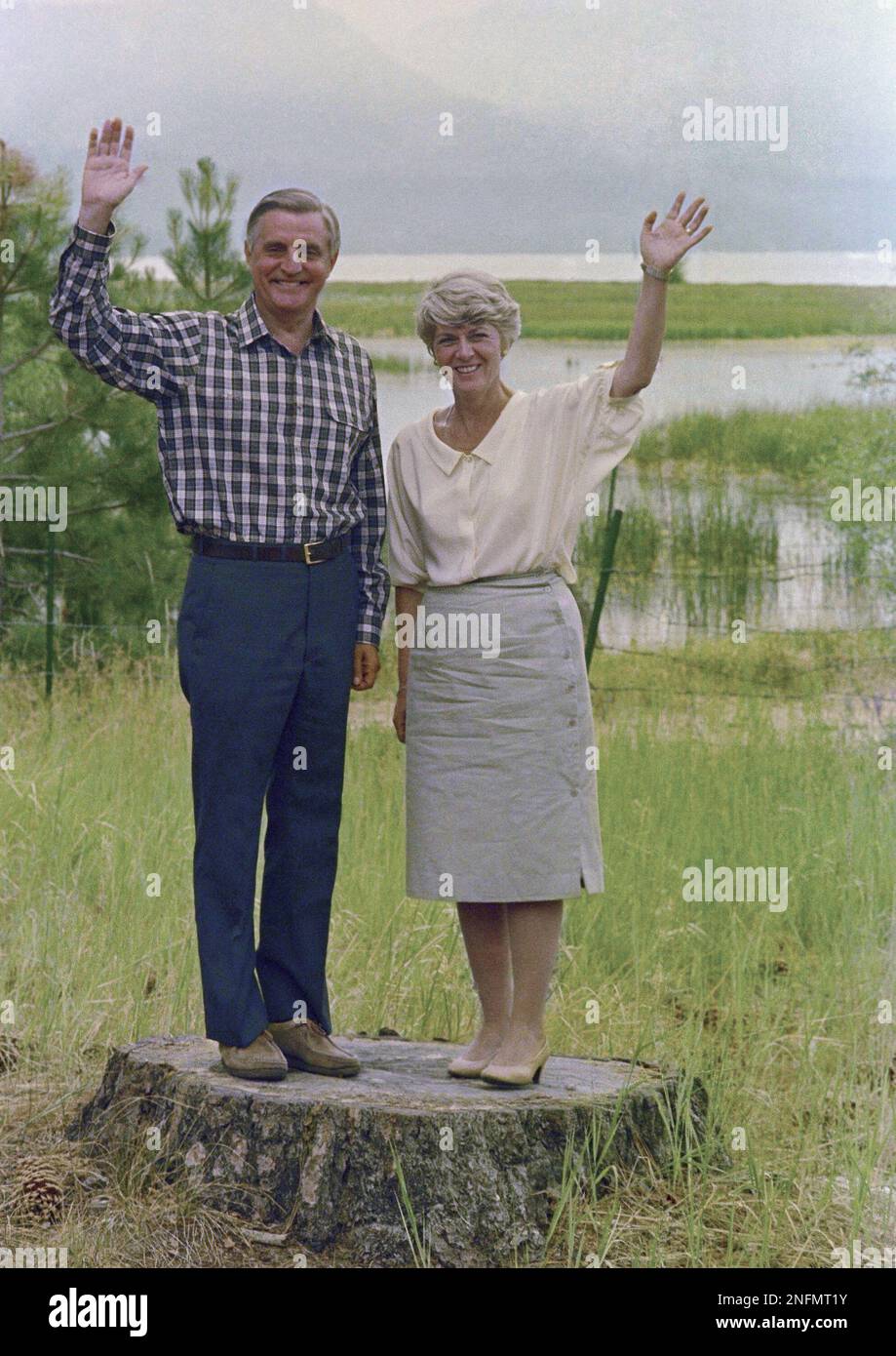 Democratic presidential and vice presidential Walter Mondale with ...