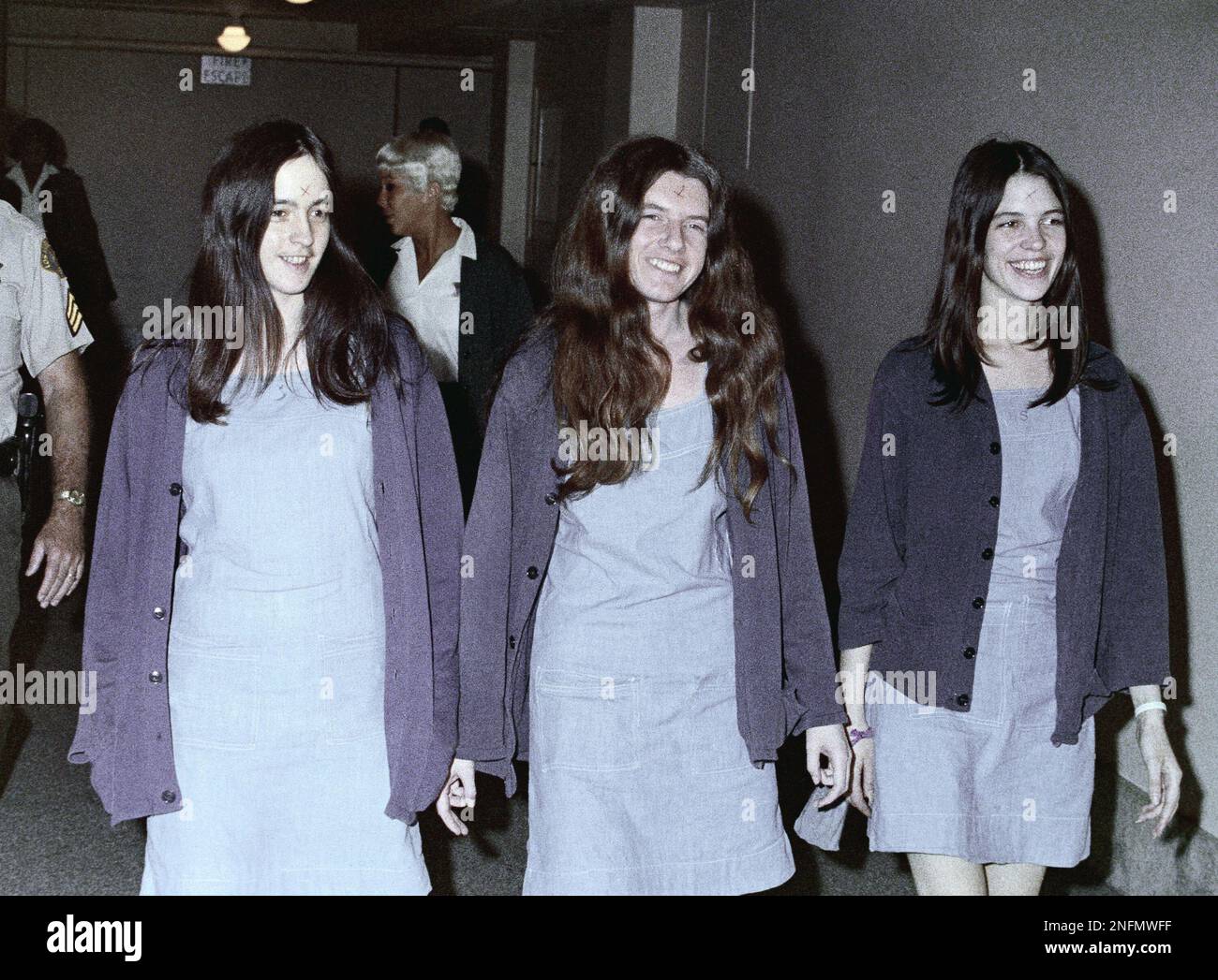 Susan Atkins, Patricia Krenwinkel and Leslie Van Houten, left to right ...