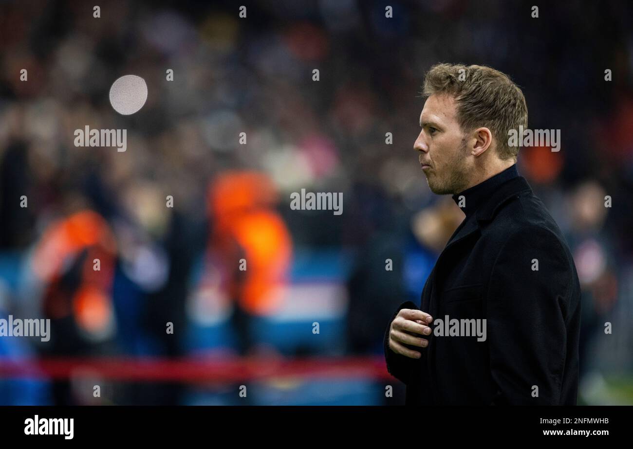 Paris, France. 14th Feb, 2023. Trainer Julian Nagelsmann (Muenchen ...