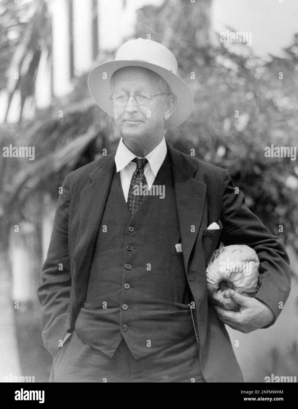 Newspaper editor Arthur Brisbane is shown, date and location unknown ...